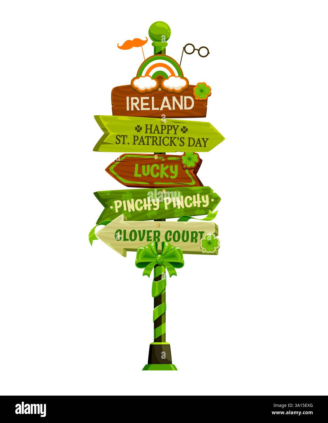 Saint Patrick day sign board, Irish holiday signage. Cartoon vector ...