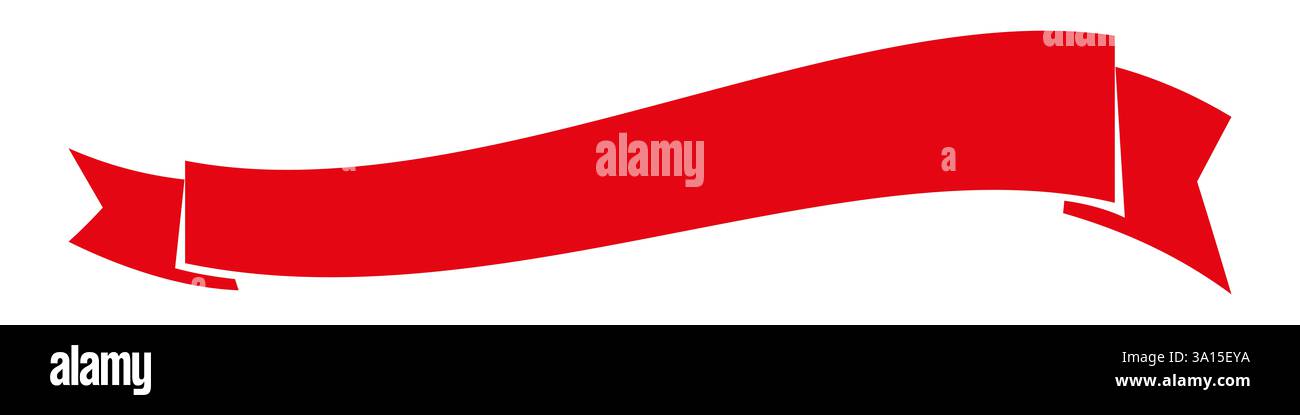 Big red ribbon banner. Flat illustration isolated on white background ...