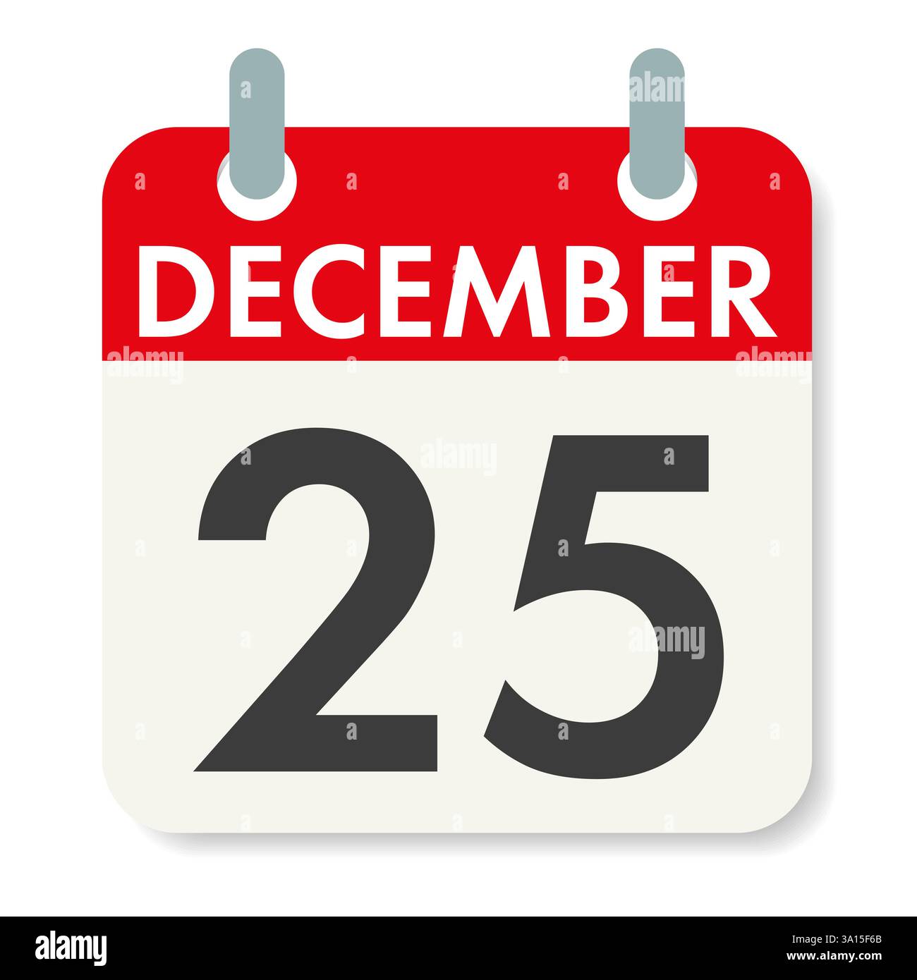 DECEMBER 25. Merry Christmas. Calendar sheet. Holiday date ...