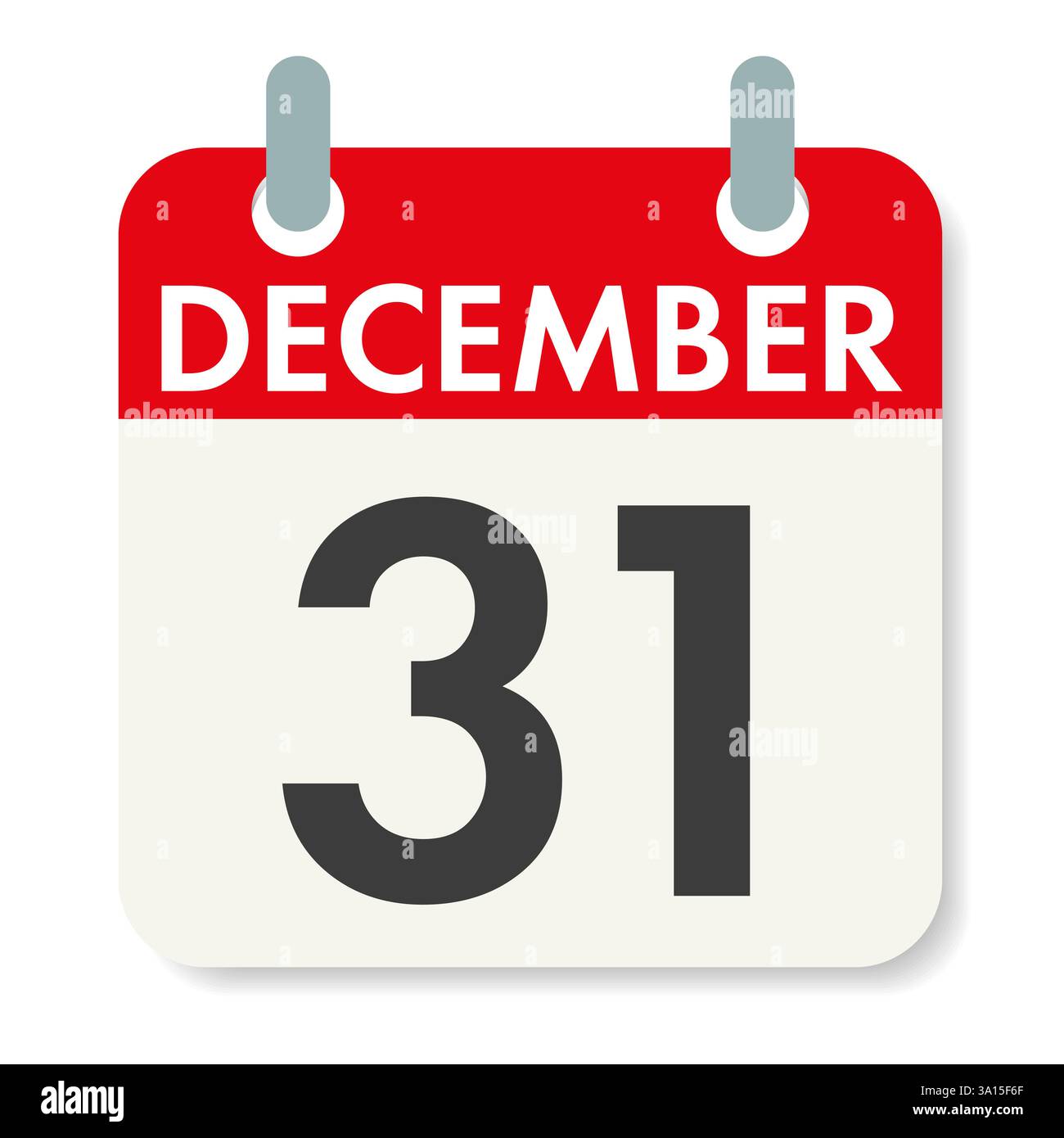 December 31. New Year Eve. Calendar sheet. Holiday date. illustration ...