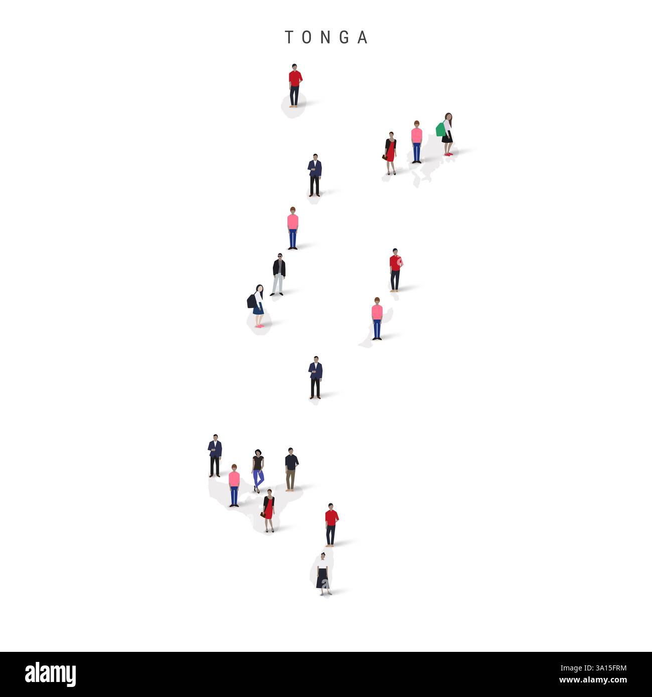 Tonga population map. Large group of realistic a diverse crowd of ...