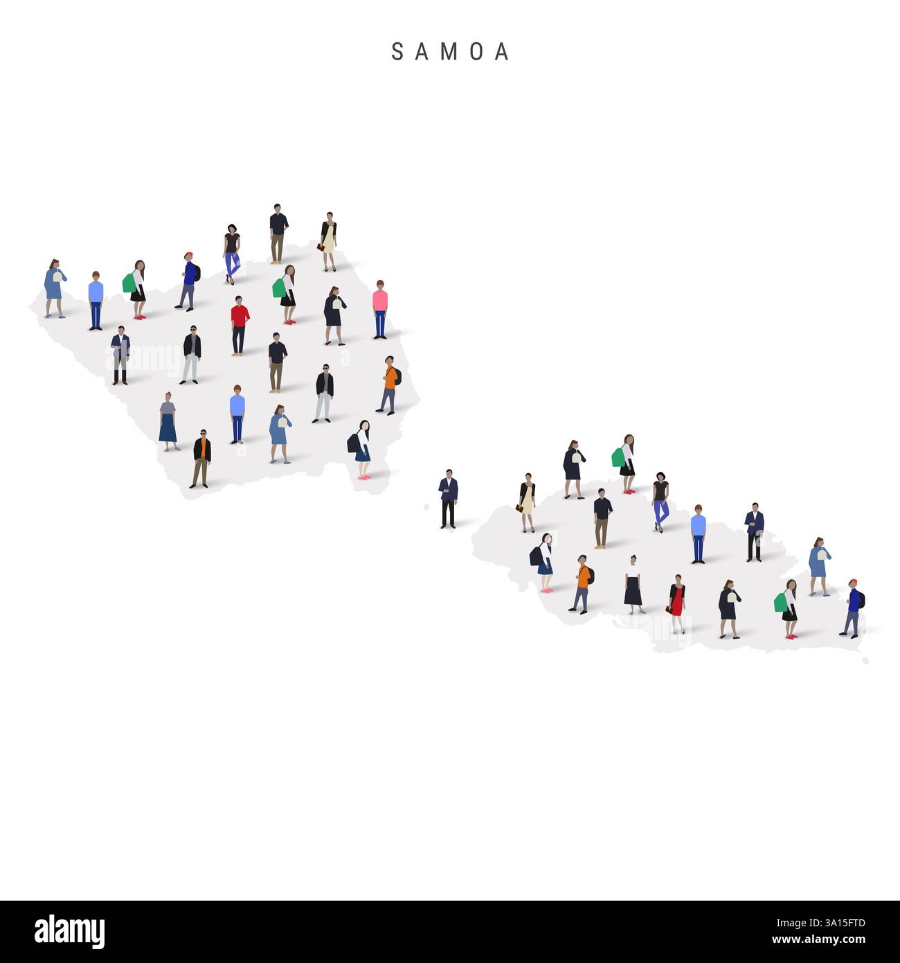 Samoa population map. Large group of realistic a diverse crowd of ...