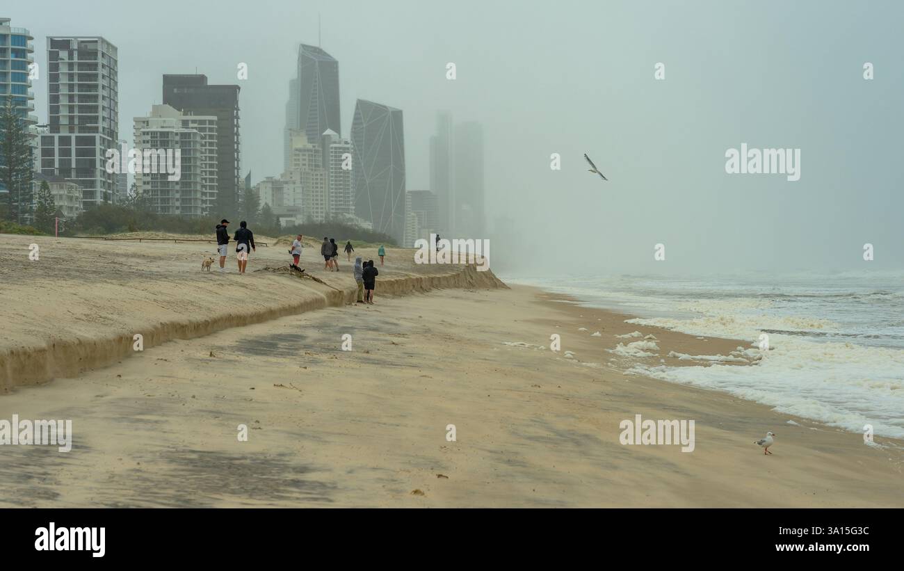 Gold Coast, QLD, Australia - Mar 7, 2025: Stormy weather with cyclone ...