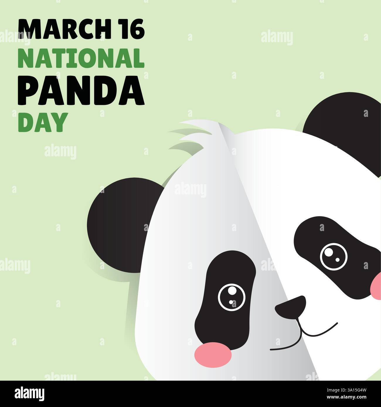 National Panda Day on March 16, Vector Illustration of Cute Panda in ...