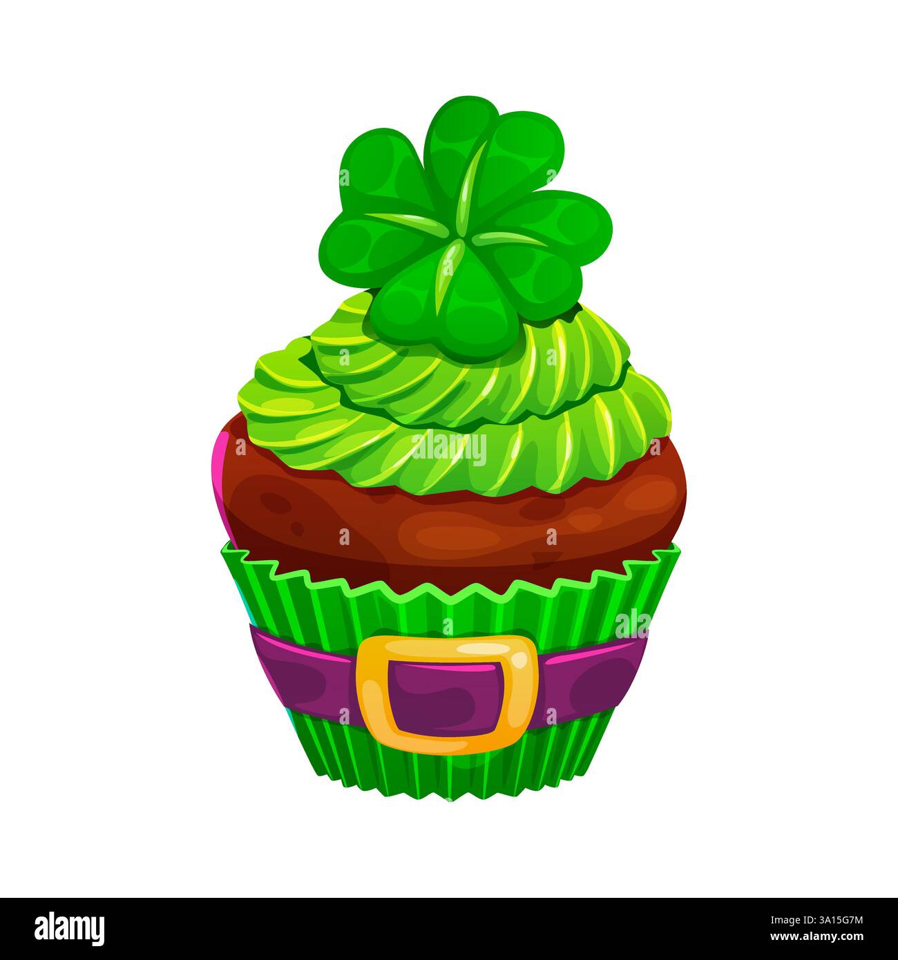 St Patrick day sweet cake, holiday dessert. Cartoon vector delicious ...