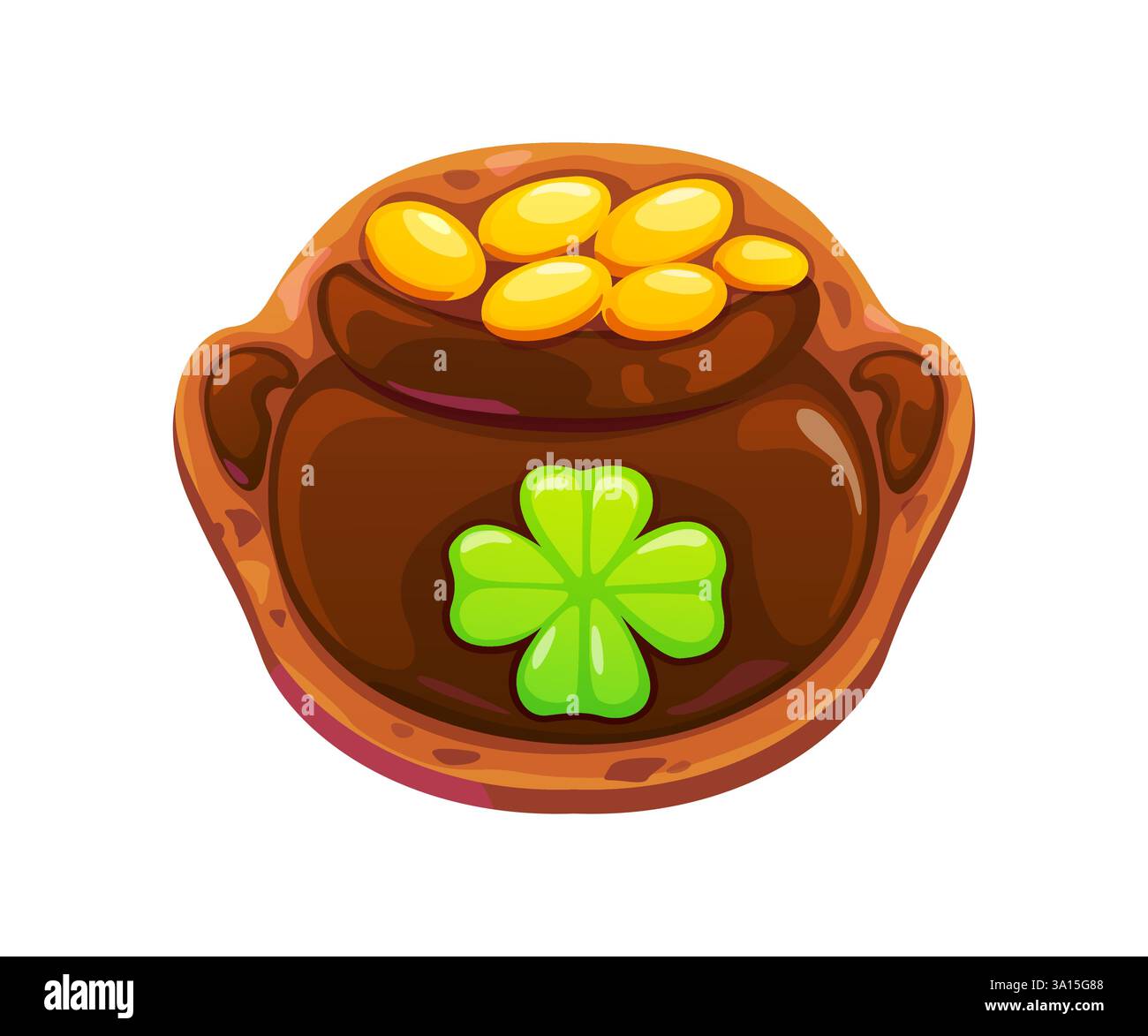 St Patrick day cookie shaped like a pot of gold, sweet gingerbread ...