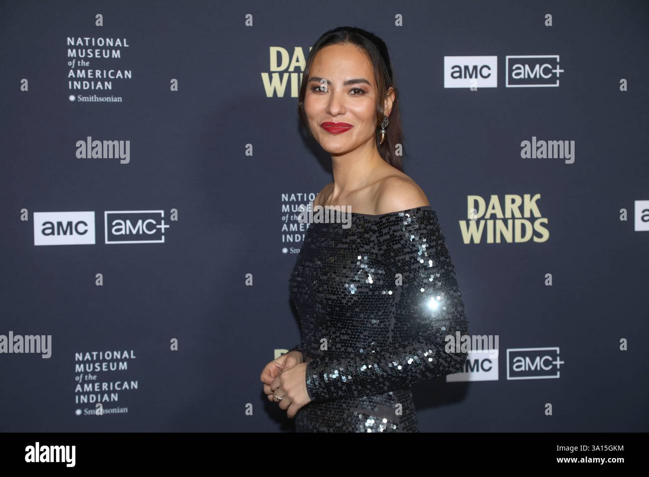 Actor Jessica Matten attends the premiere of AMC's "Dark Winds" Season ...