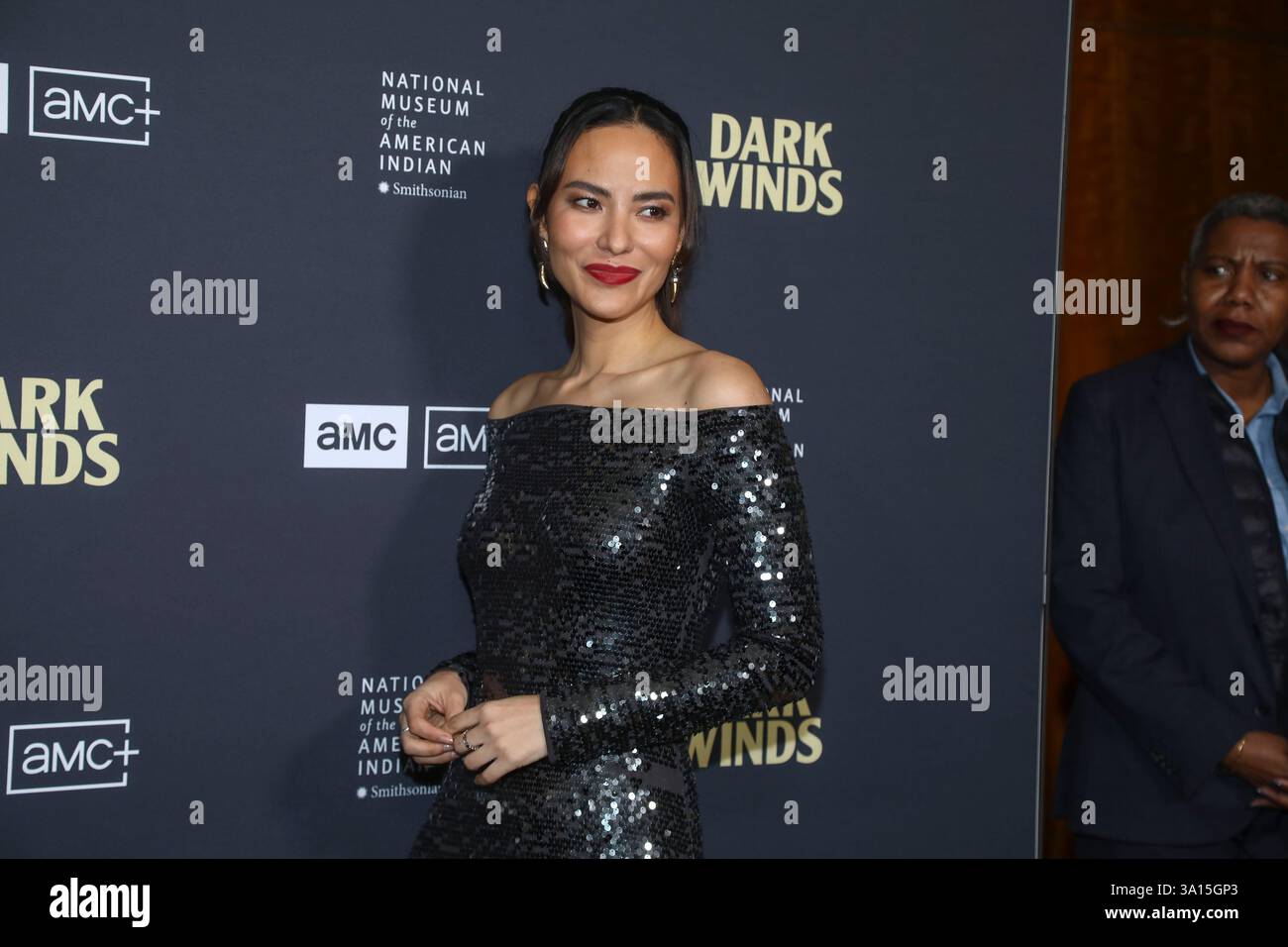 Actor Jessica Matten attends the premiere of AMC's "Dark Winds" Season ...