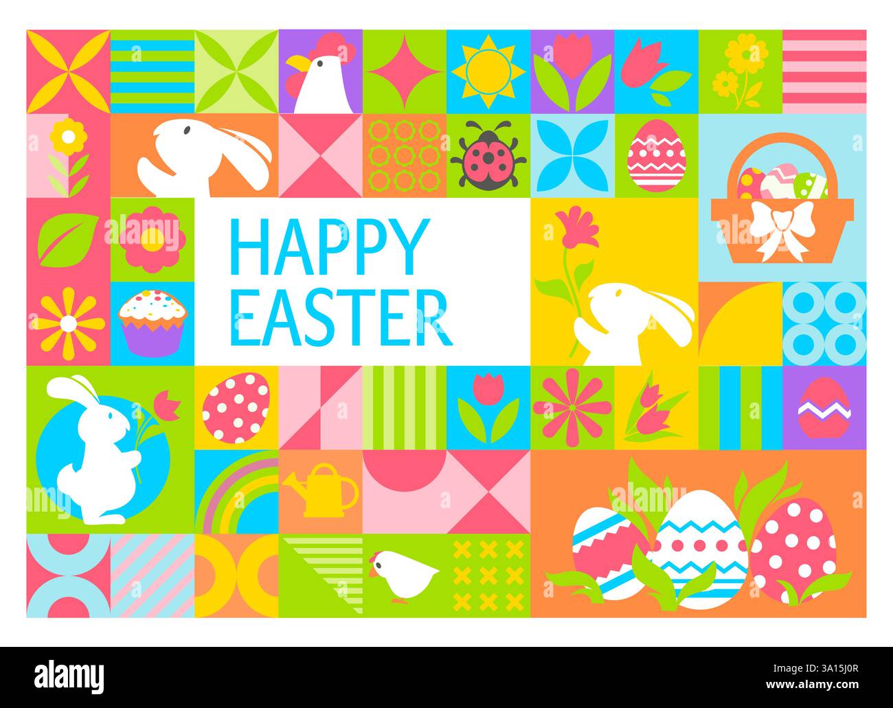 Colorful Easter Patchwork Composition vector Stock Vector Image & Art ...
