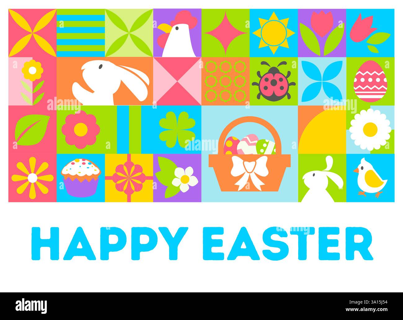 Cute Easter Patchwork Illustration vector Stock Vector Image & Art - Alamy
