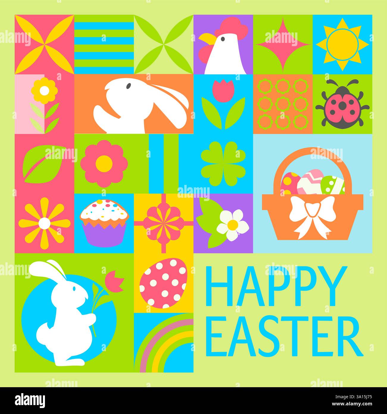 Happy Easter Patchwork Illustration vector Stock Vector Image & Art - Alamy