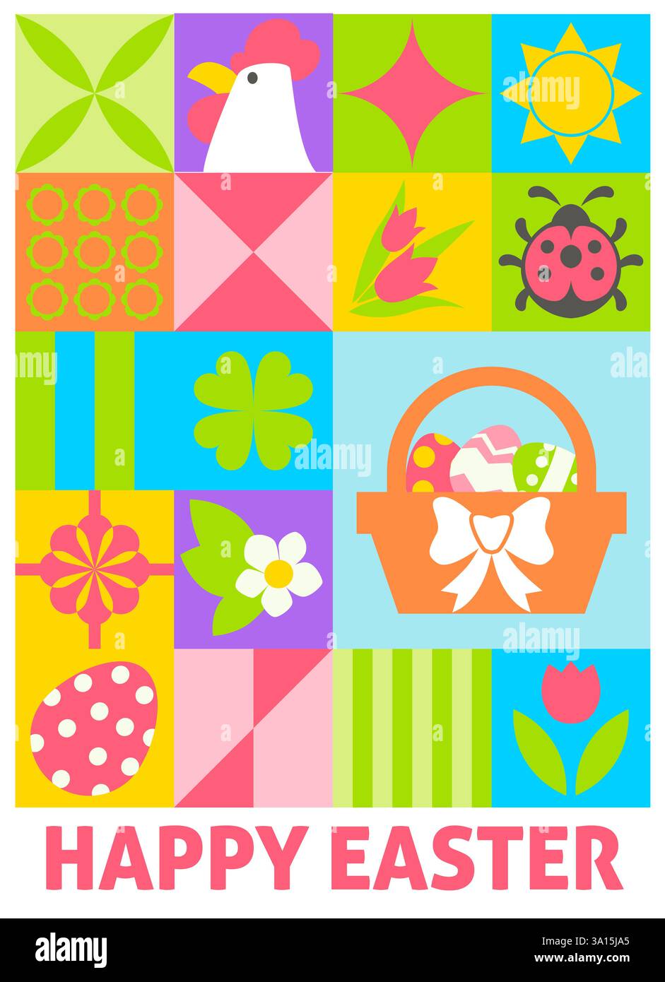 Basket bright easter eggs Stock Vector Images - Alamy