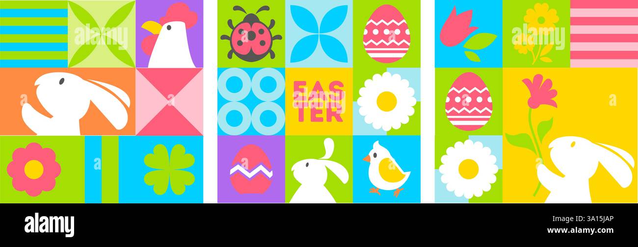 Cute Easter Patchwork Border vector Stock Vector Image & Art - Alamy