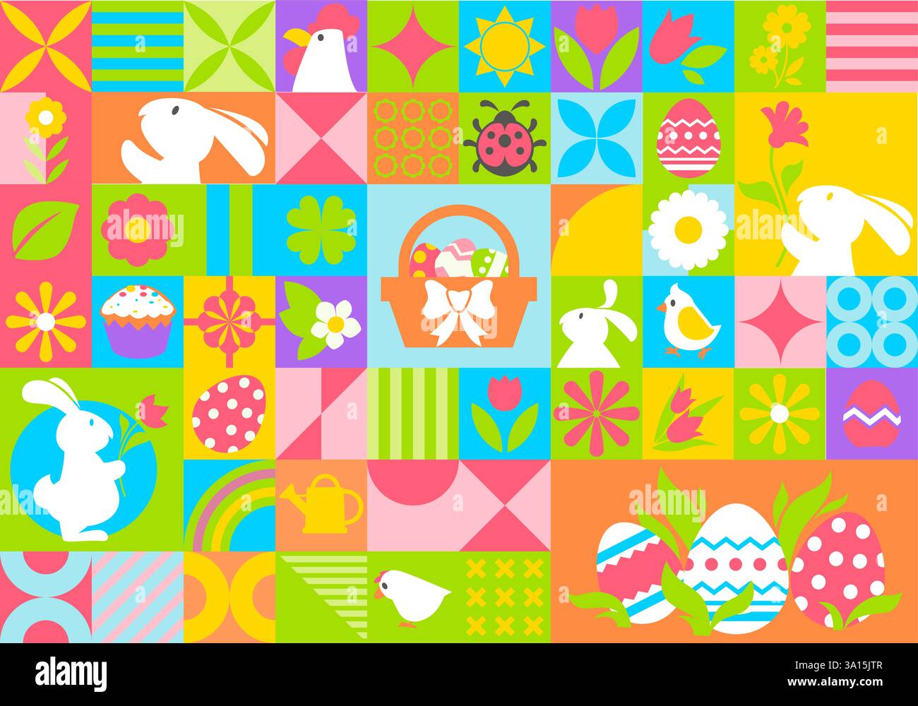 Colorful Easter Patchwork Design vector Stock Vector Image & Art - Alamy