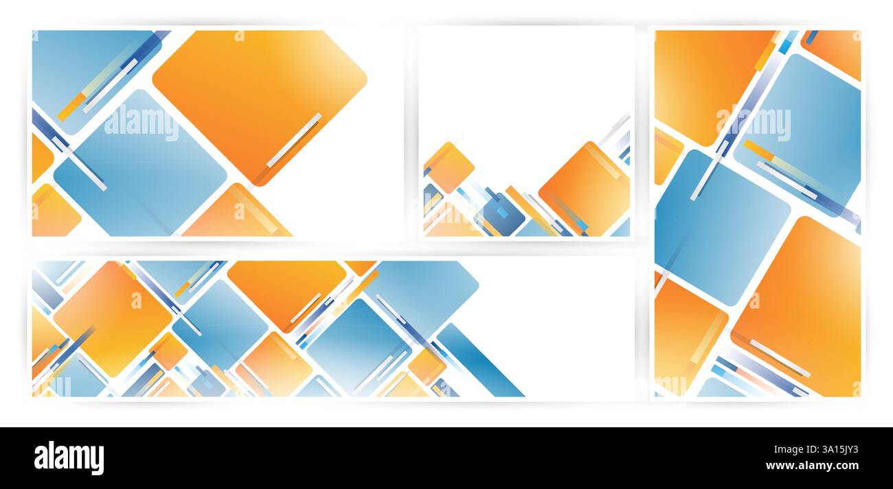 orange blue geometrical square shape abstraction backgrounds for ...