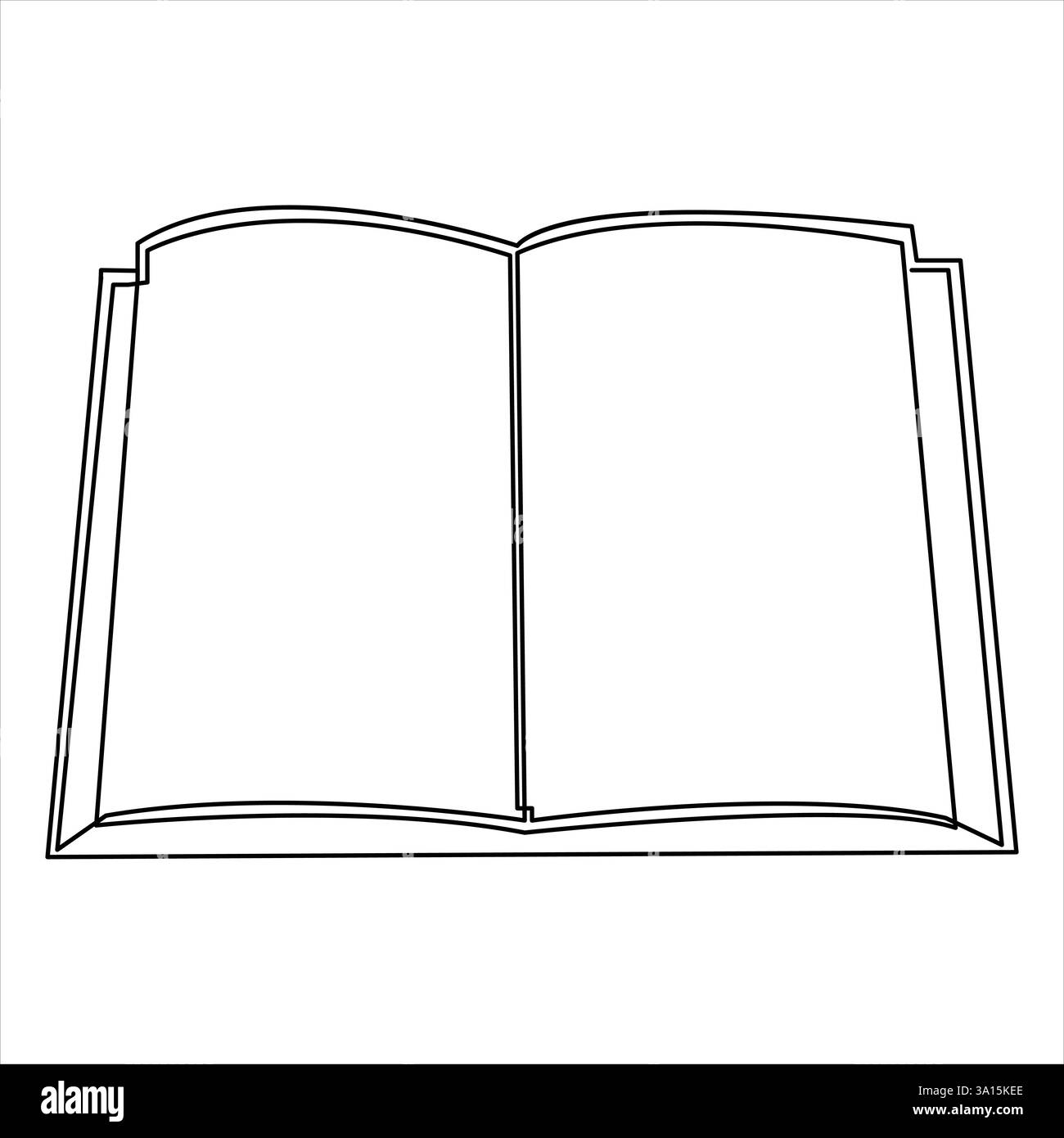 Continuous single line drawing books hand drawn isolated outline vector ...