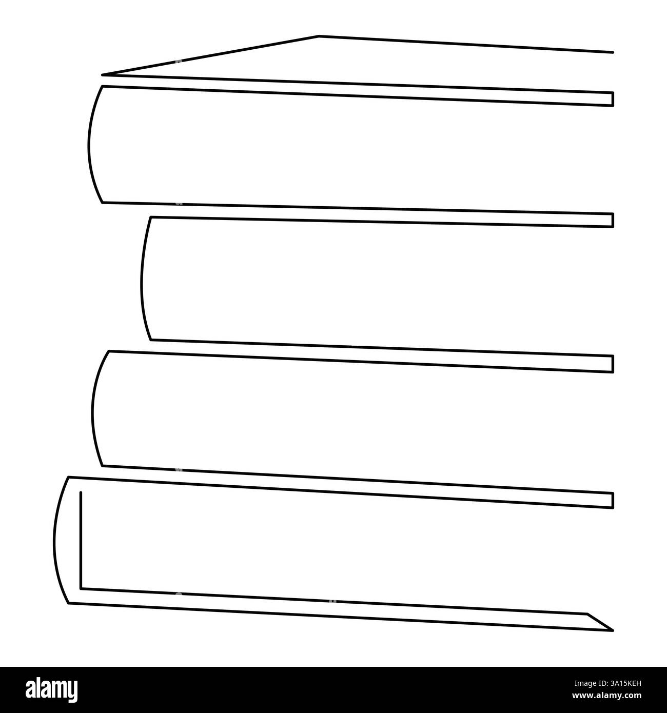 Continuous single line drawing books hand drawn isolated outline vector ...