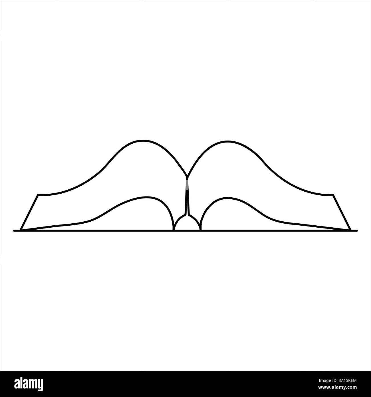 Continuous single line drawing books hand drawn isolated outline vector ...