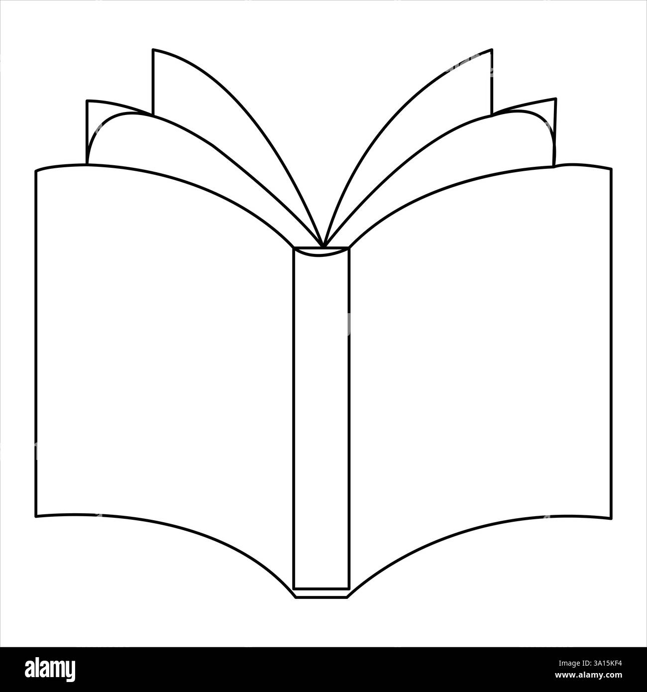 Continuous single line drawing books hand drawn isolated outline vector ...