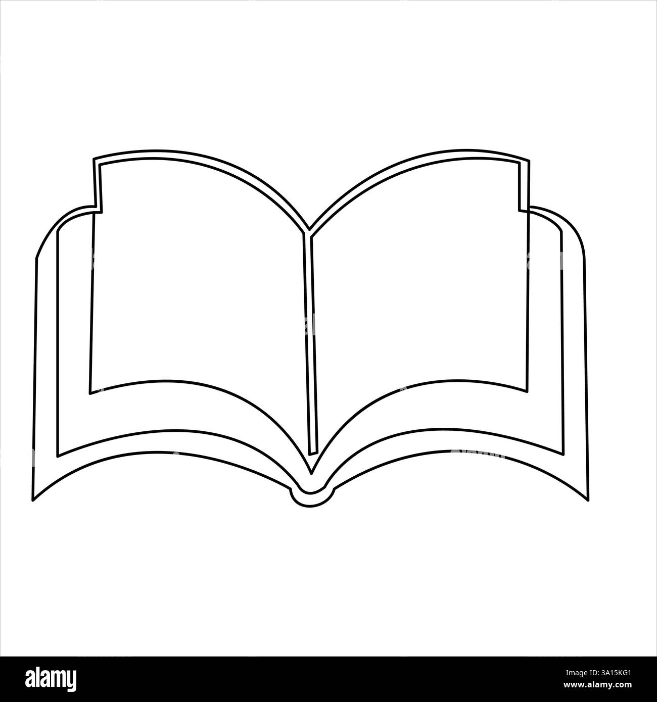 Continuous single line drawing books hand drawn isolated outline vector ...