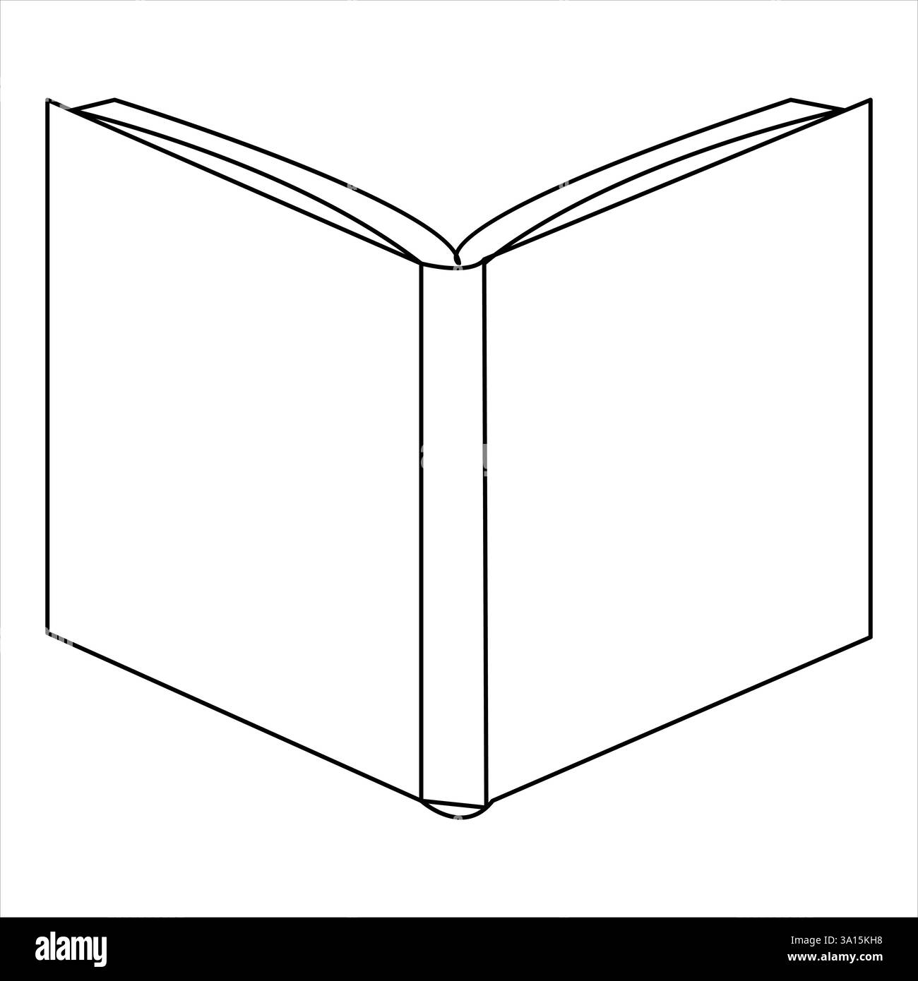 Continuous single line drawing books hand drawn isolated outline vector ...
