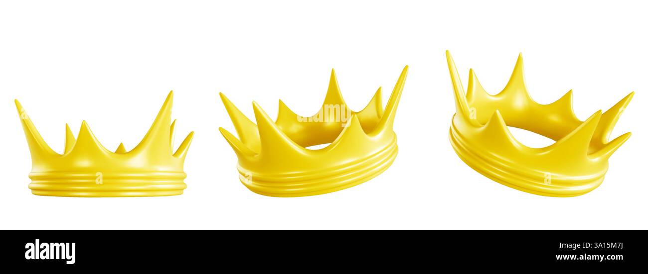 Realistic crown and tiara golden royal crowns hi-res stock photography ...