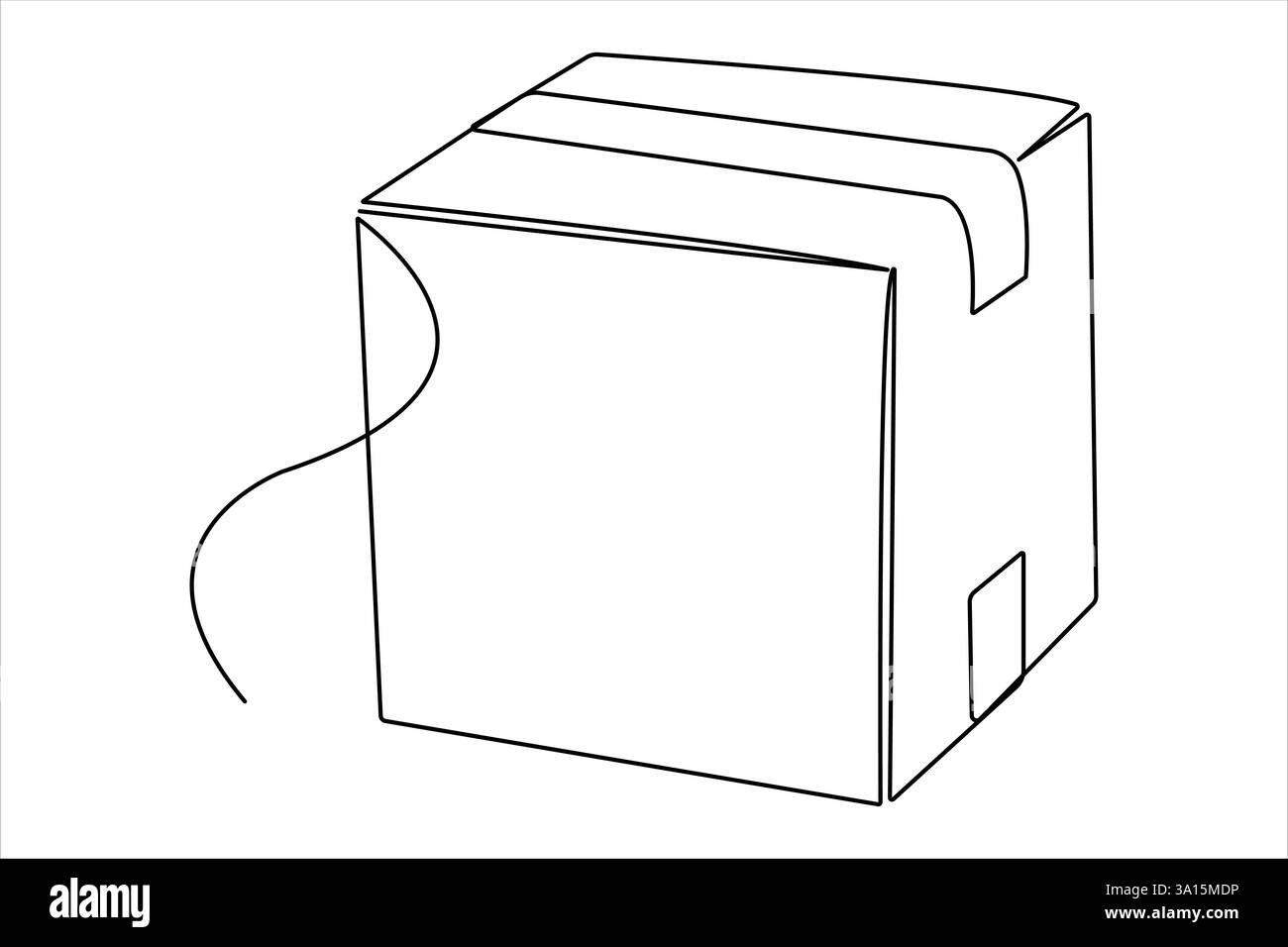 Carton box continuous one line drawing concept Stock Vector Image & Art ...