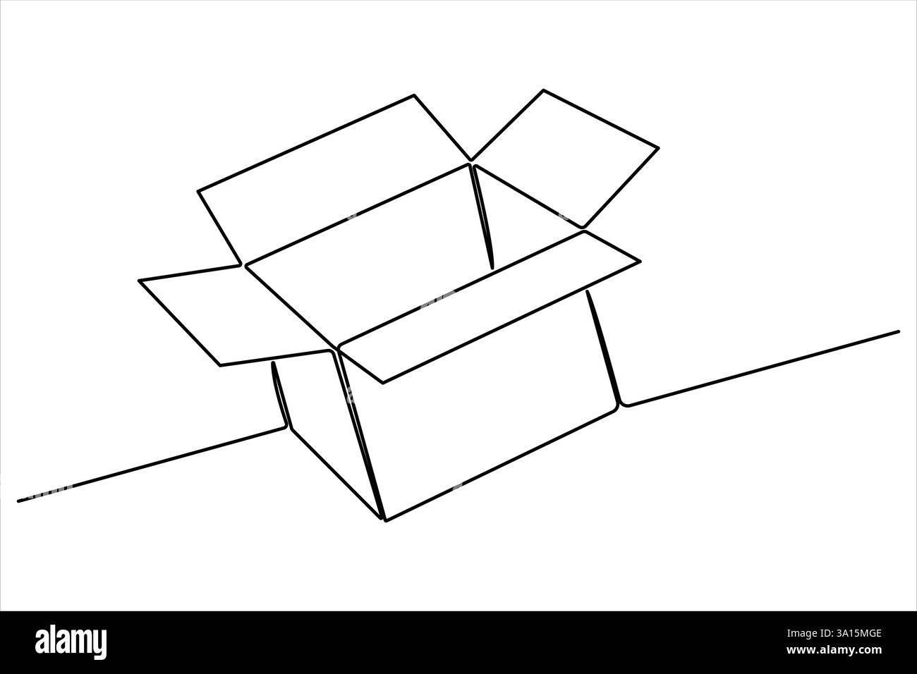 Carton box continuous one line drawing concept Stock Vector Image & Art ...