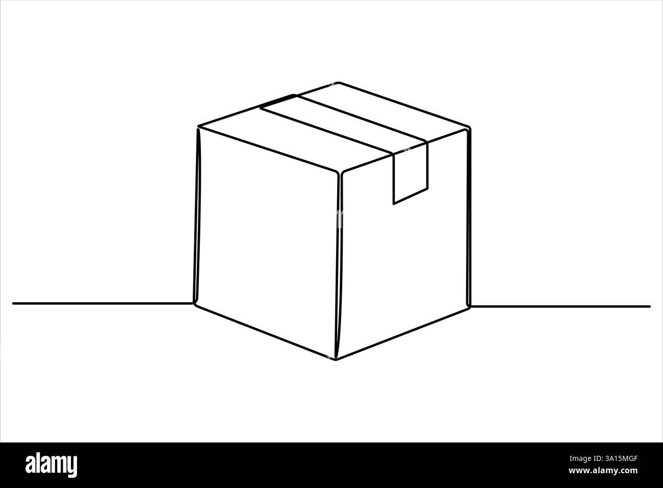 Carton box continuous one line drawing concept Stock Vector Image & Art ...