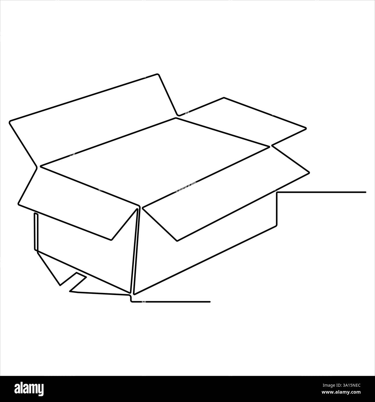 Continuous box single line art drawing outline vector illustration ...