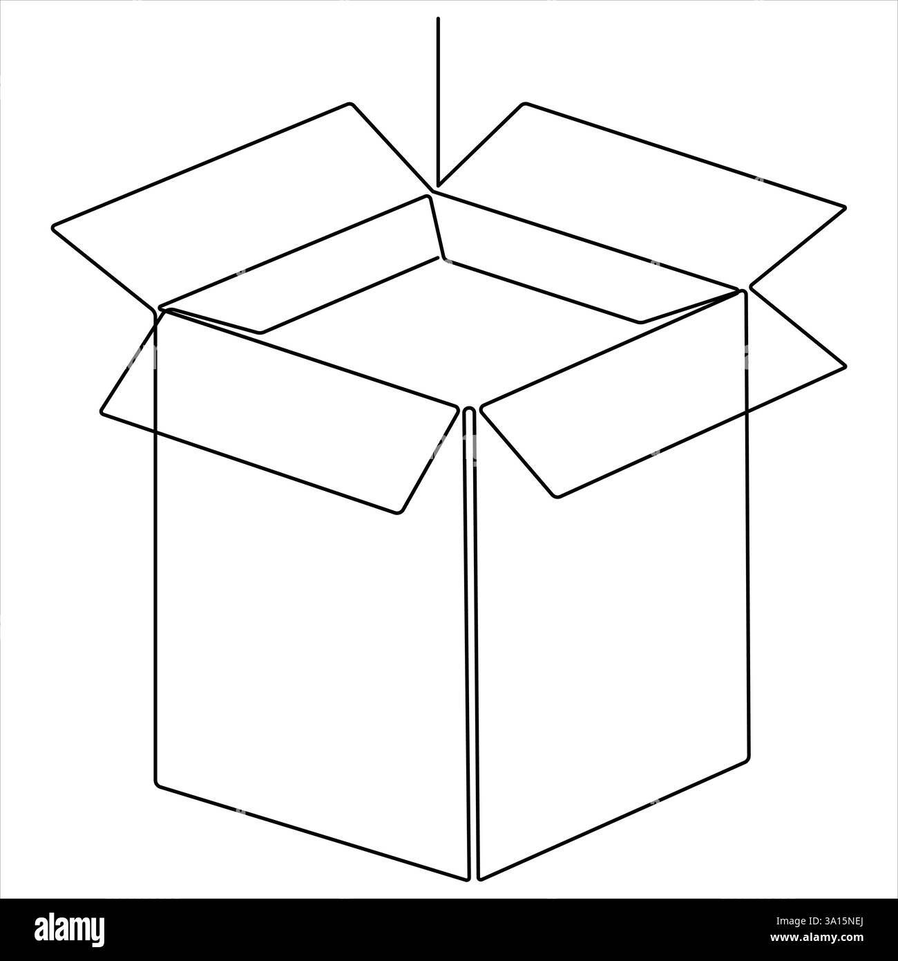 Continuous box single line art drawing outline vector illustration ...