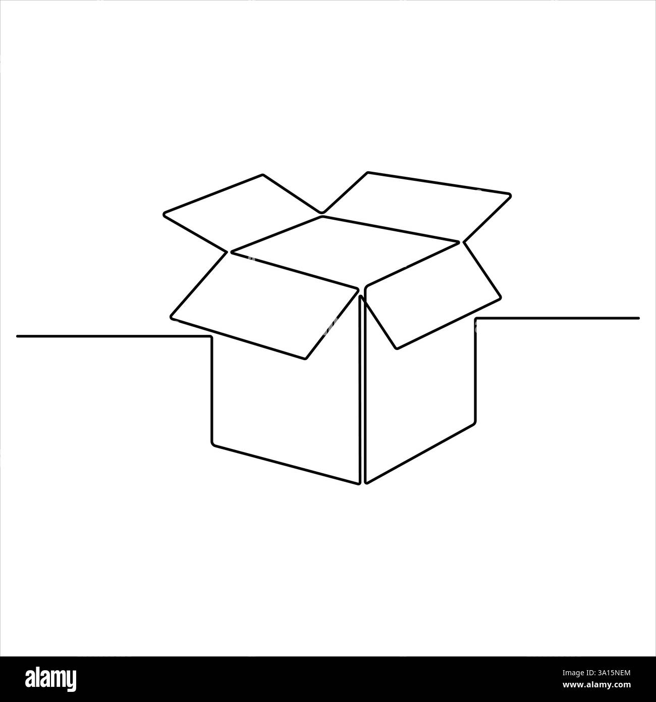 Continuous box single line art drawing outline vector illustration ...
