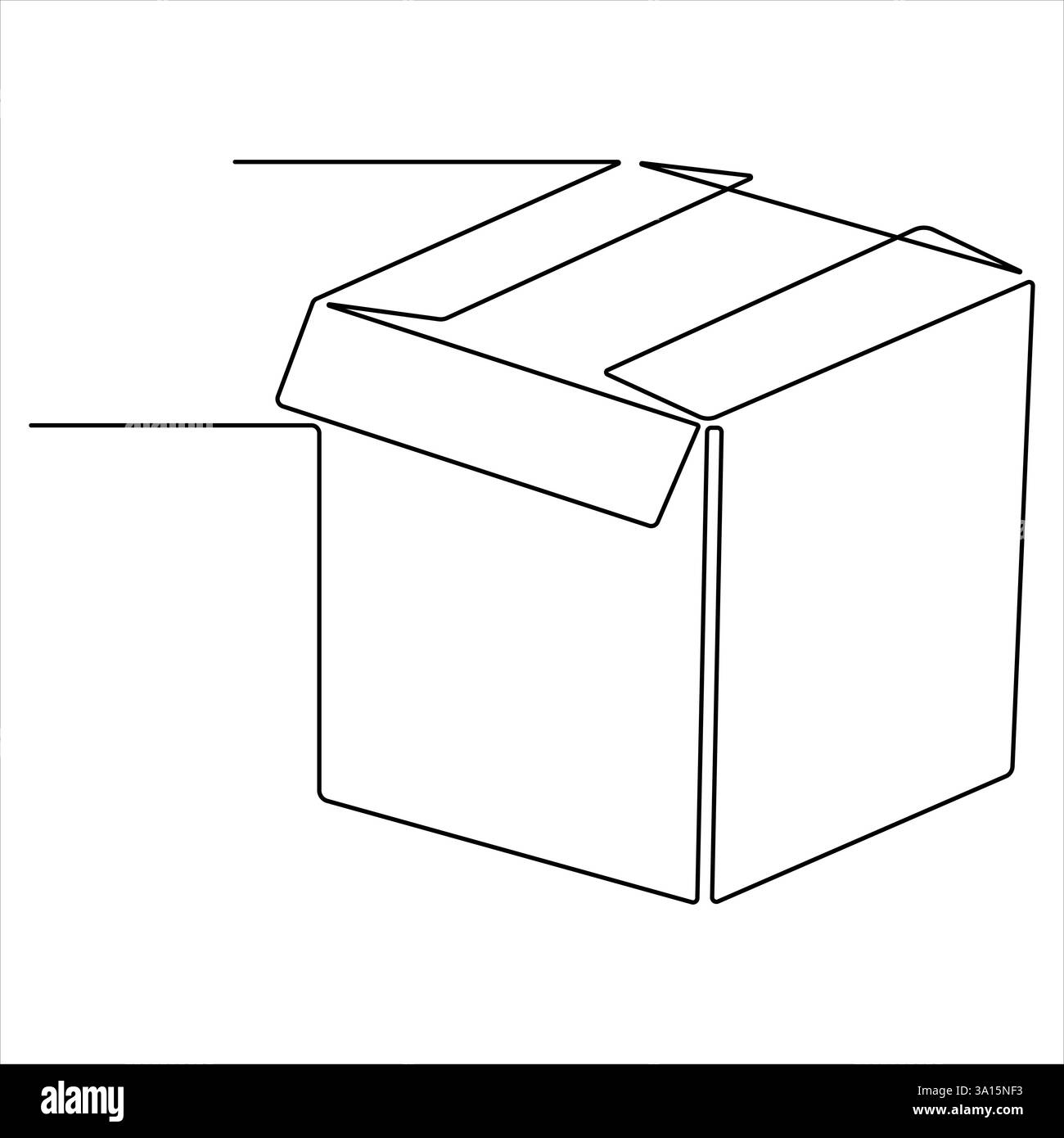 Continuous box single line art drawing outline vector illustration ...
