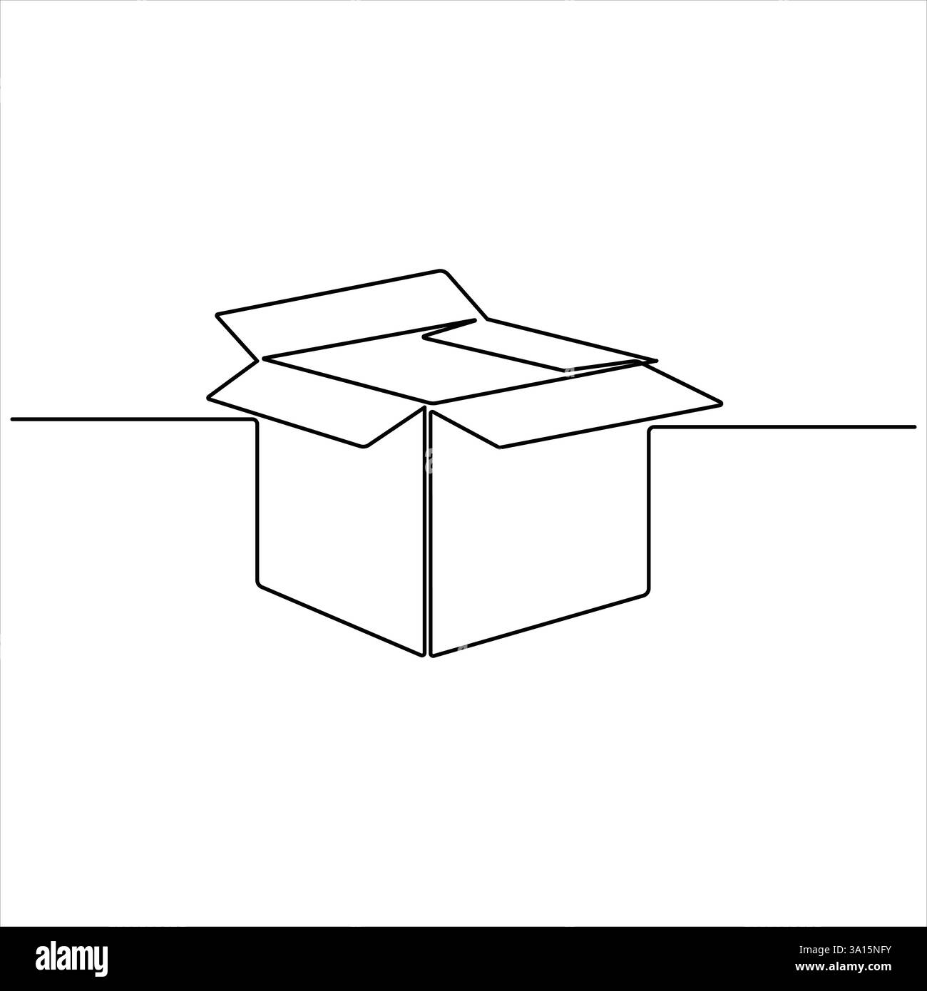 Continuous box single line art drawing outline vector illustration ...