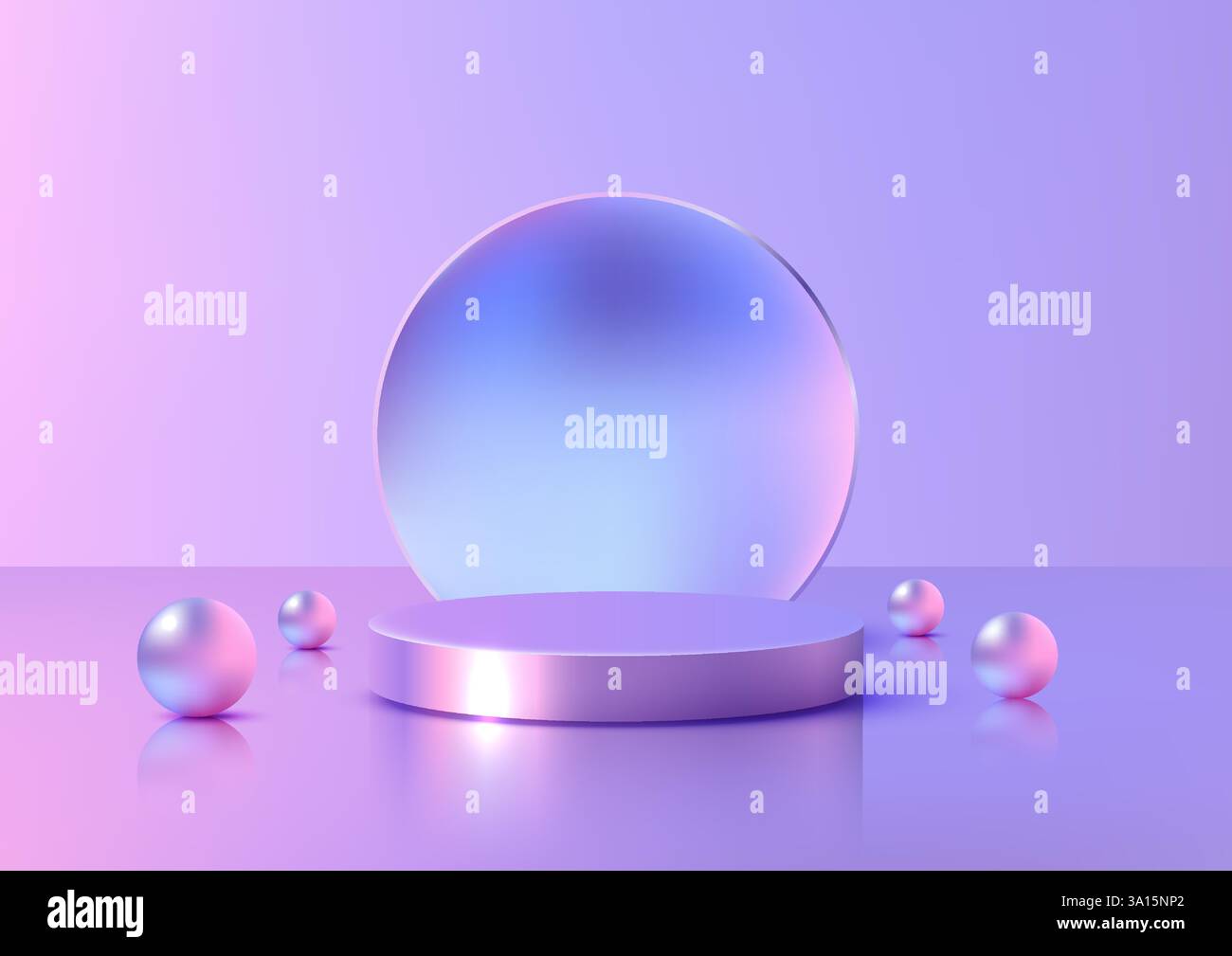 modern 3d pastel purple scene featuring a round podium with a gradient ...