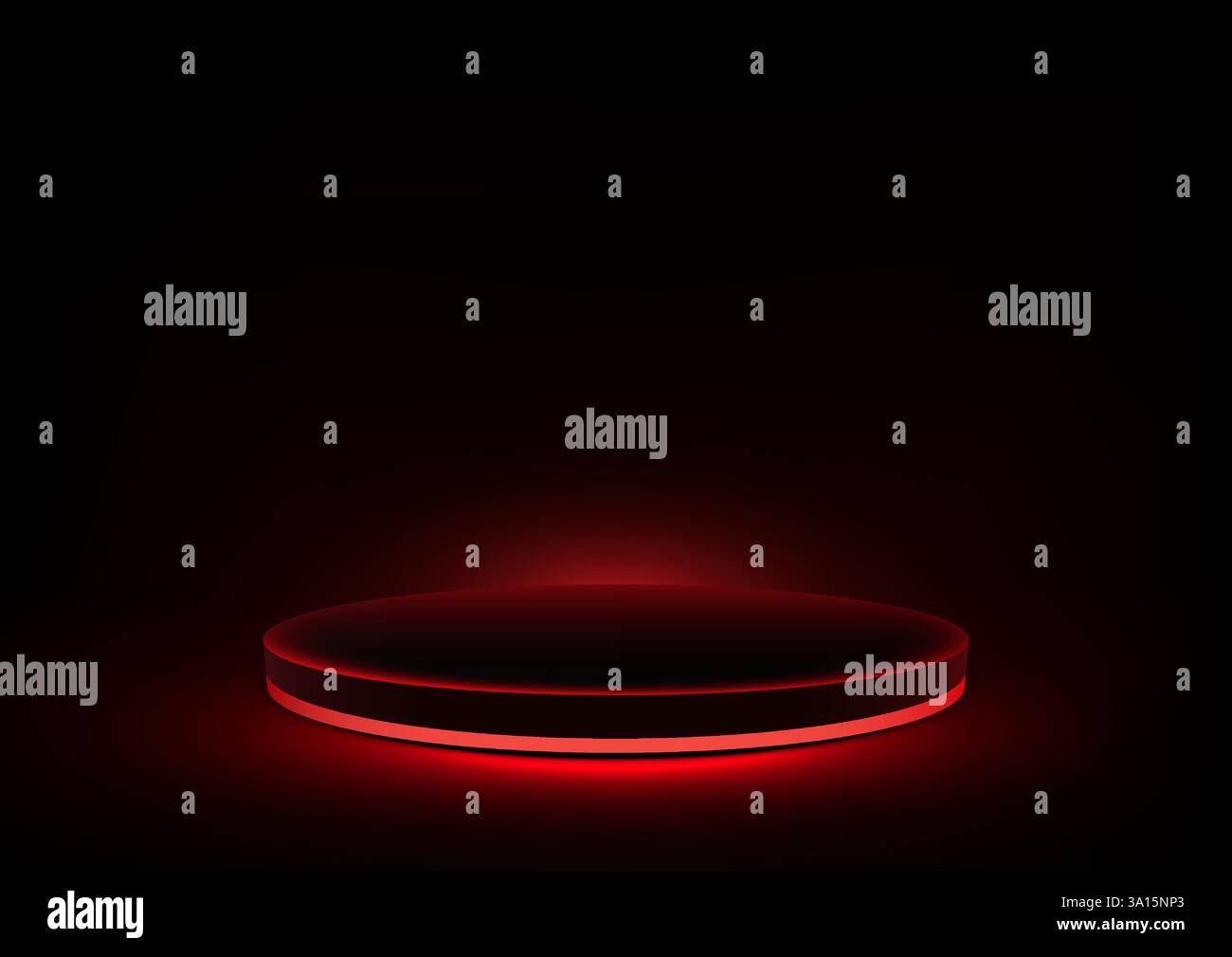 glowing red circular platform on a dark background, illuminated from ...
