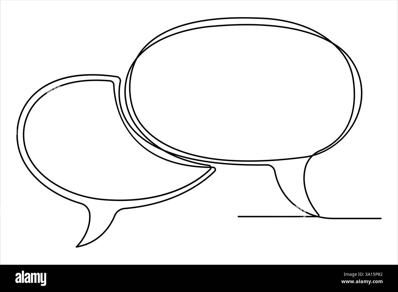 Continuous one single line drawing of speech bubble icon. Talk text box, feedback message box ...