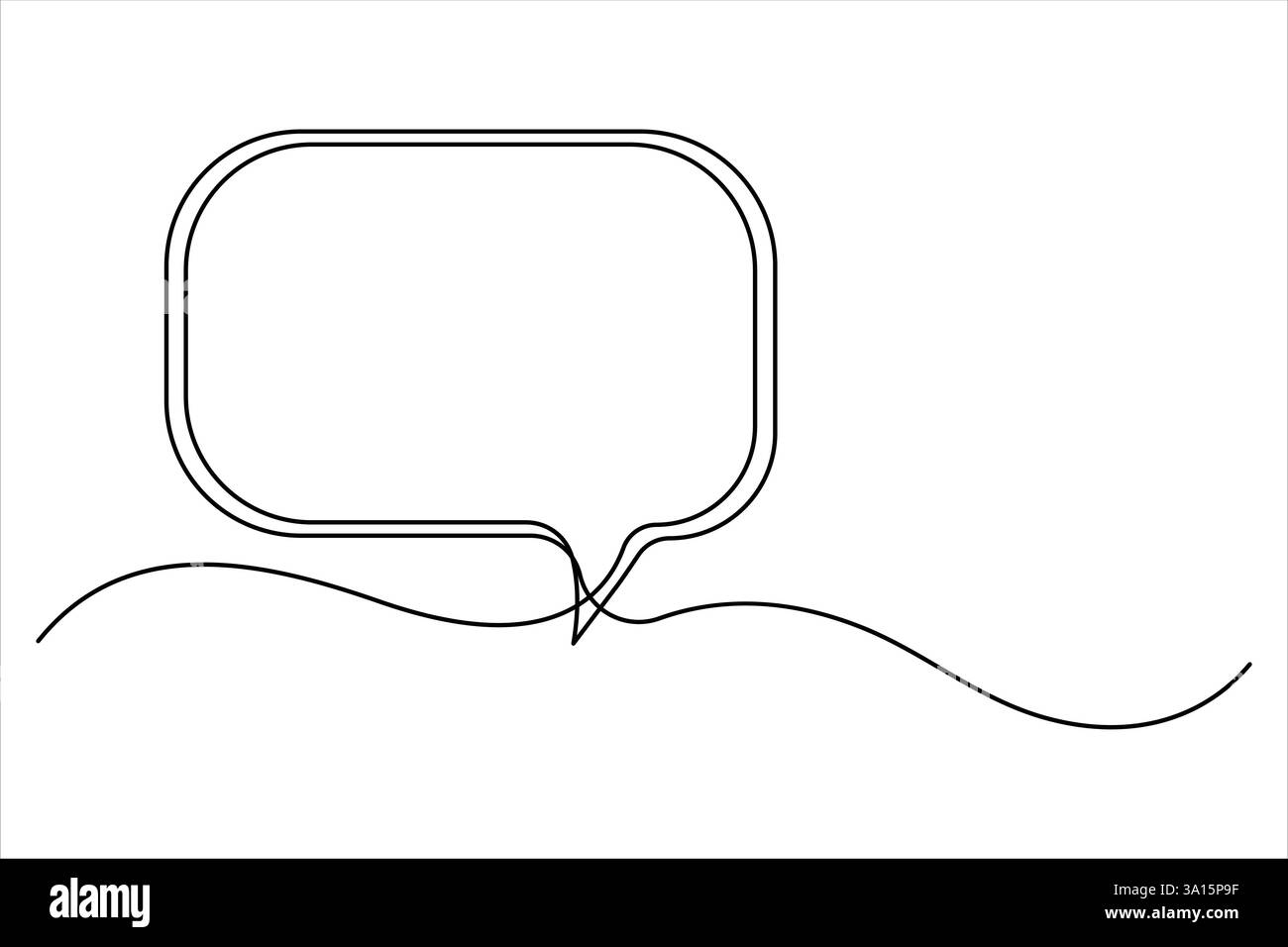 Continuous one single line drawing of speech bubble icon. Talk text box ...