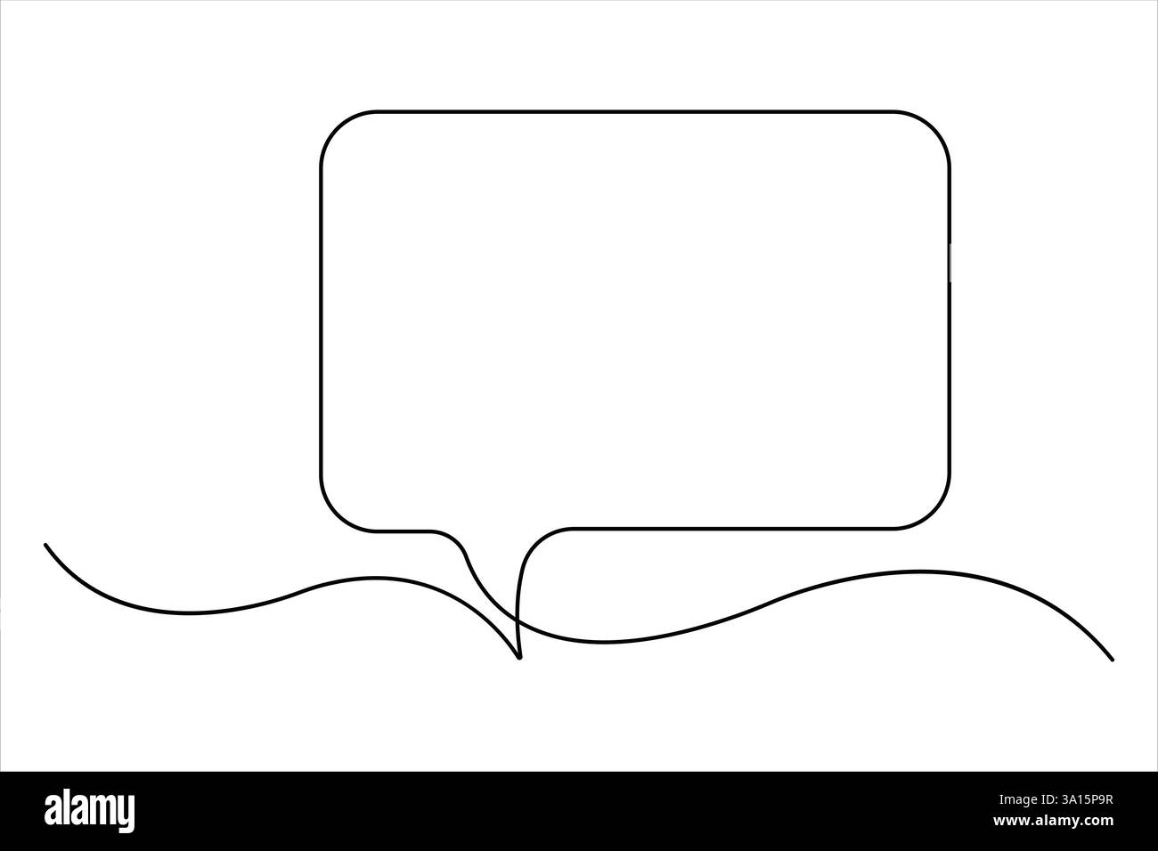 Continuous one single line drawing of speech bubble icon. Talk text box, feedback message box ...