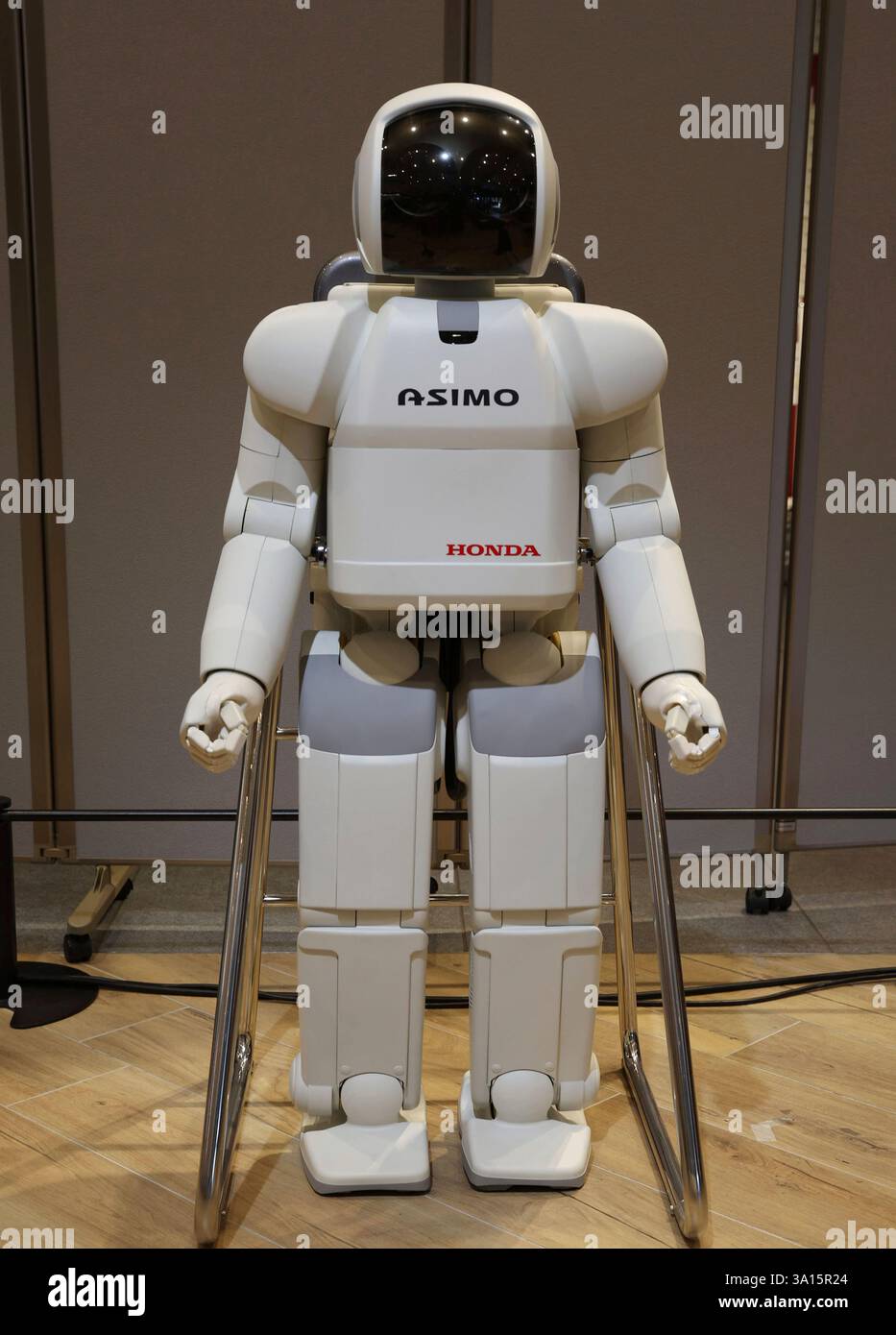 A photo shows ASIMO (Advanced Step in Innovative Mobility), humanoid robot created by HONDA ...