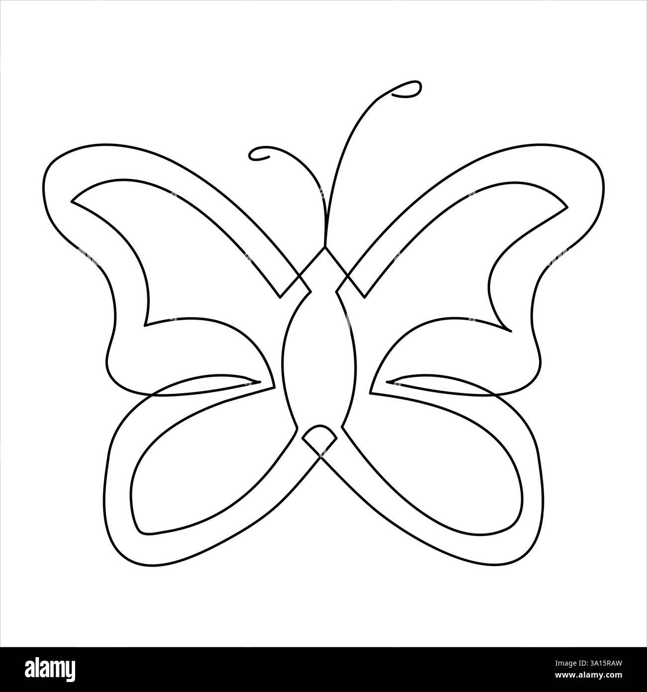 Continuous single line butterfly design hand drawn minimalism outline ...