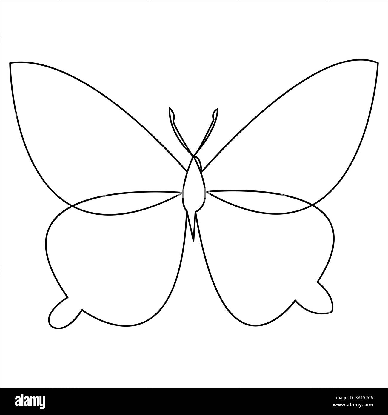 Continuous single line butterfly design hand drawn minimalism outline ...