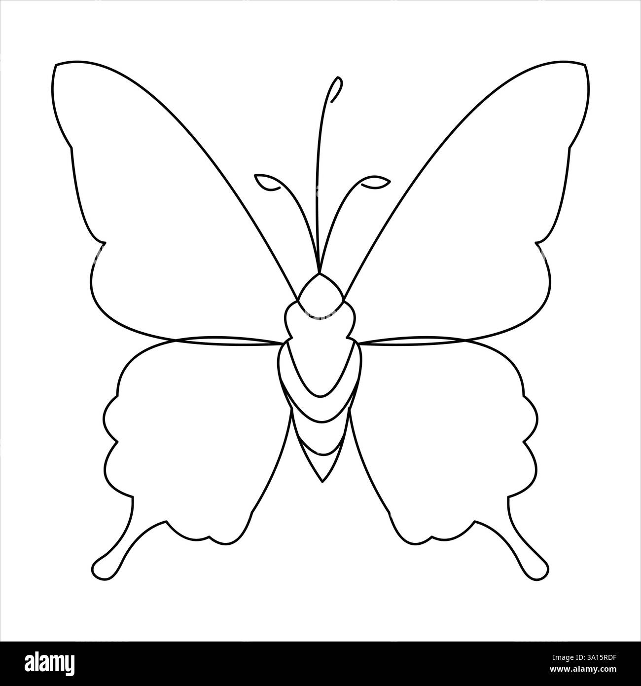 Continuous single line butterfly design hand drawn minimalism outline ...