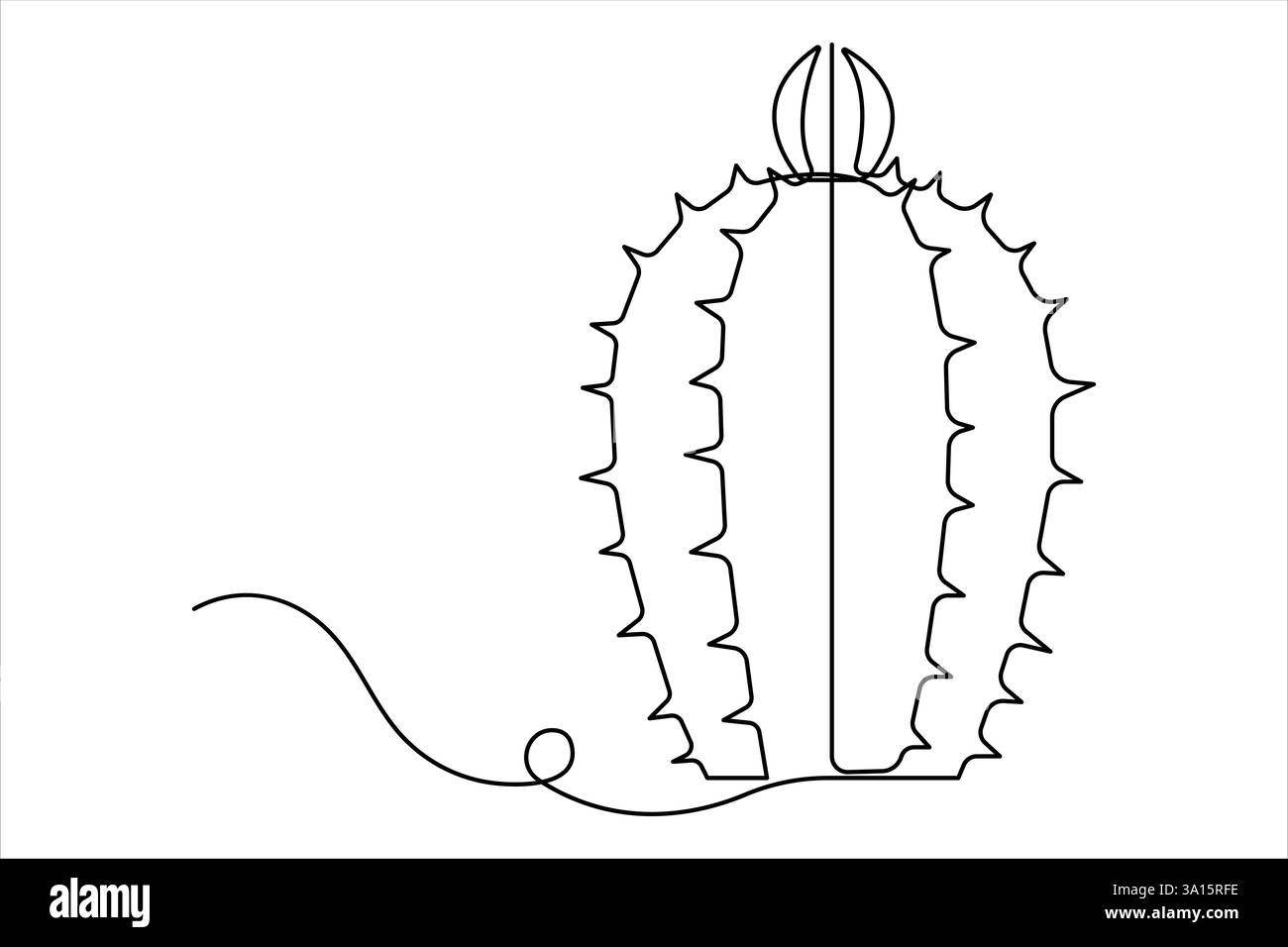 Continuous one line art drawing of cactus illustration Stock Vector ...