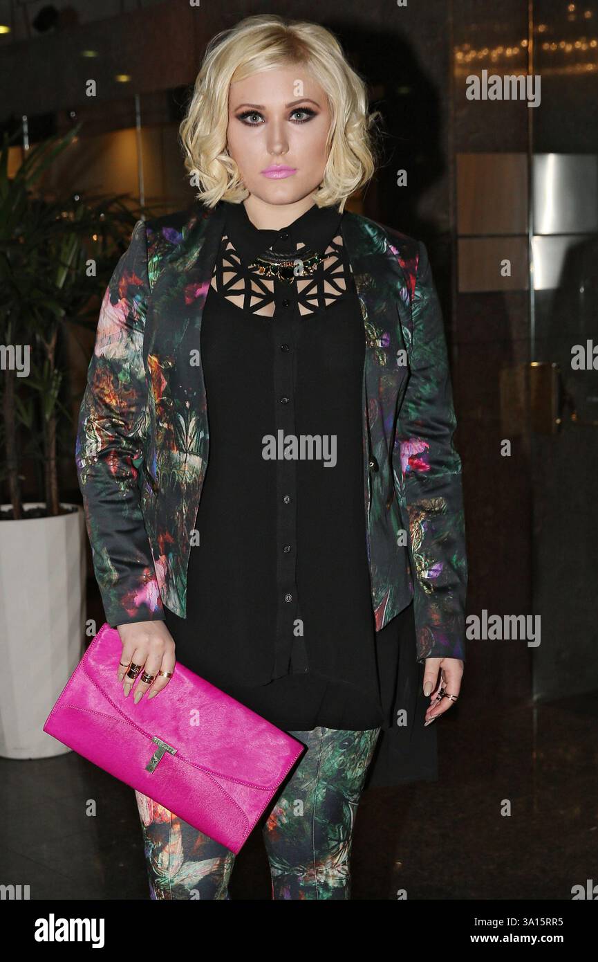 Plus size model hayley hasselhoff leaving her hotel hi-res stock ...