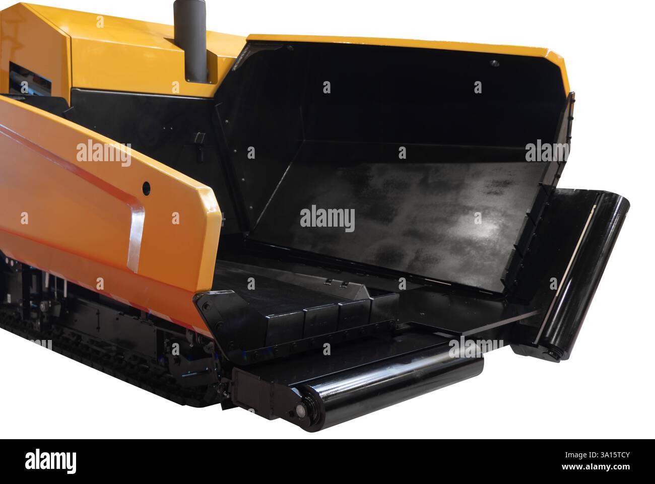 Asphalt paver machine isolated on white background. Asphalt paver heavy ...
