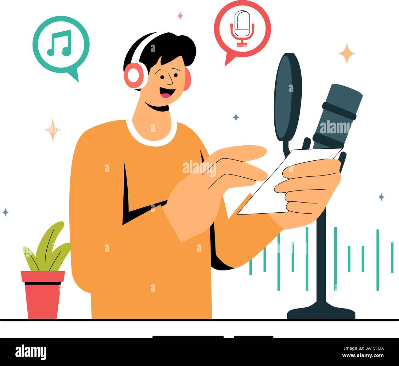 Audience member microphone Stock Vector Images - Alamy