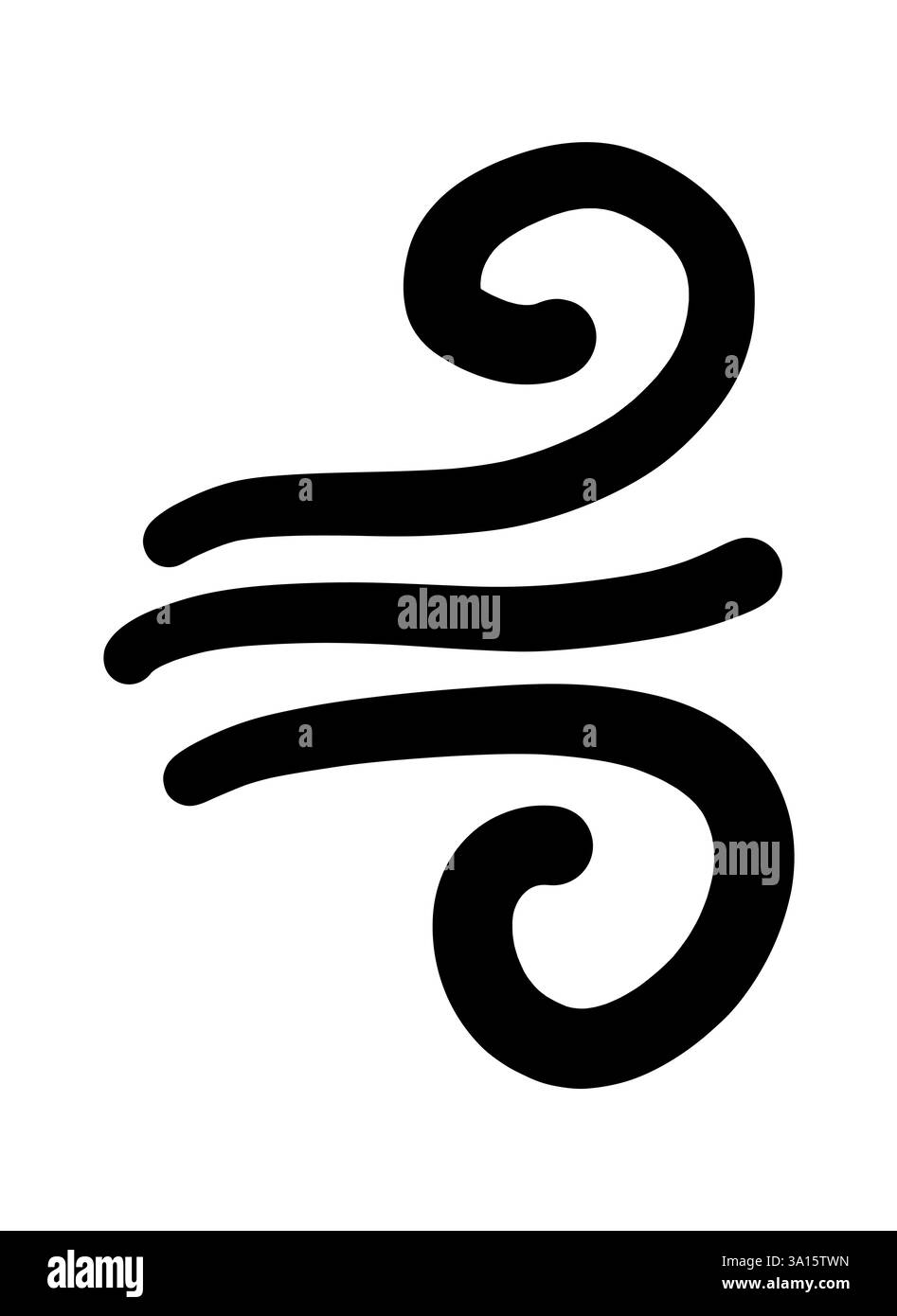 Doodle wind lines. Air sketch. Cartoon hand drawn windmill. Vector wave ...