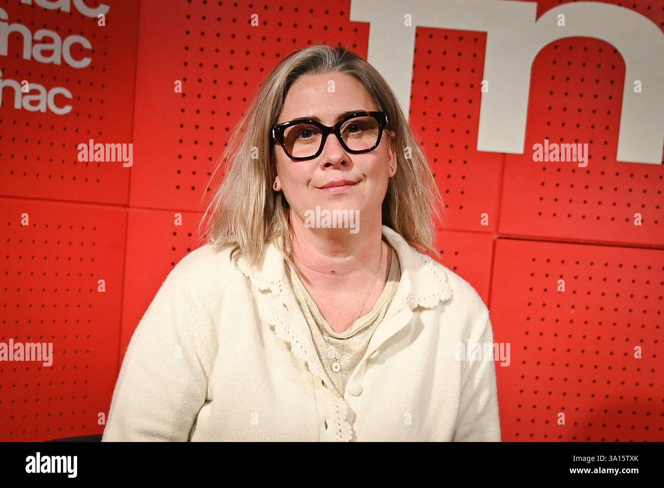 Portrait of Caroline Darian, daughter of Gisele Pelicot during her book ...