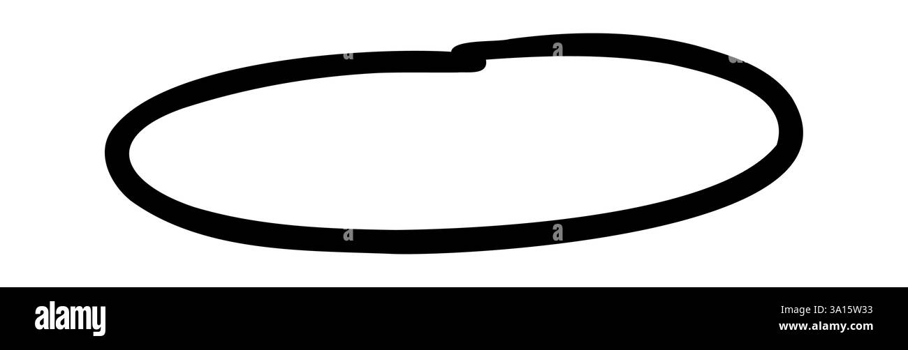 Oval hand drawn shapes. Doodle highlighter handwritten circle. Vector ...